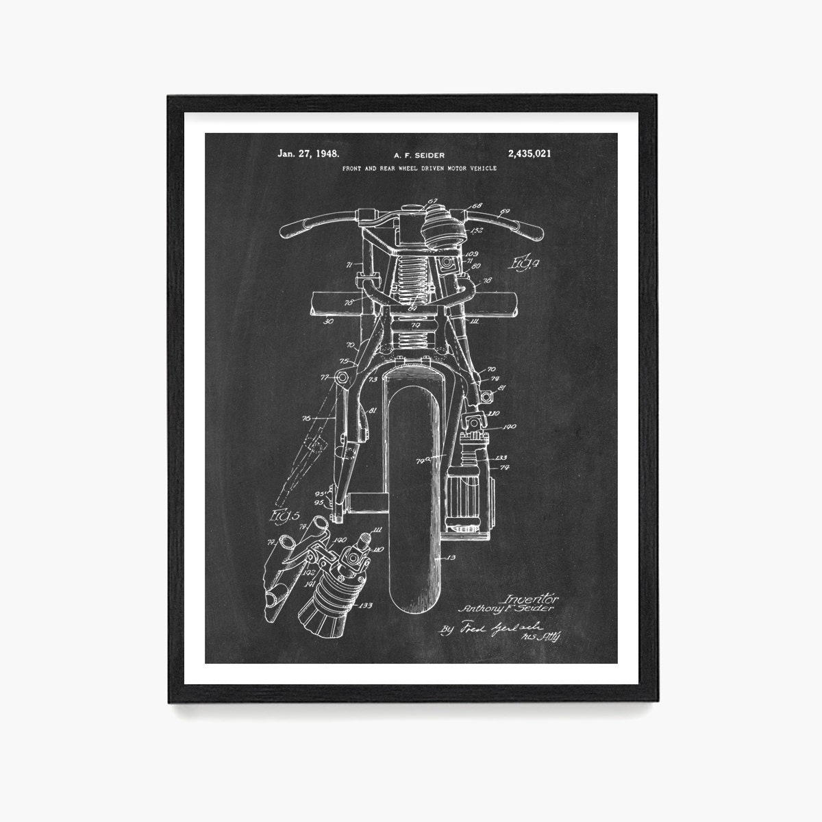 Giclée Motorcycle Gift Motorcycle Art Gift Motorcycle Patent Poster ...