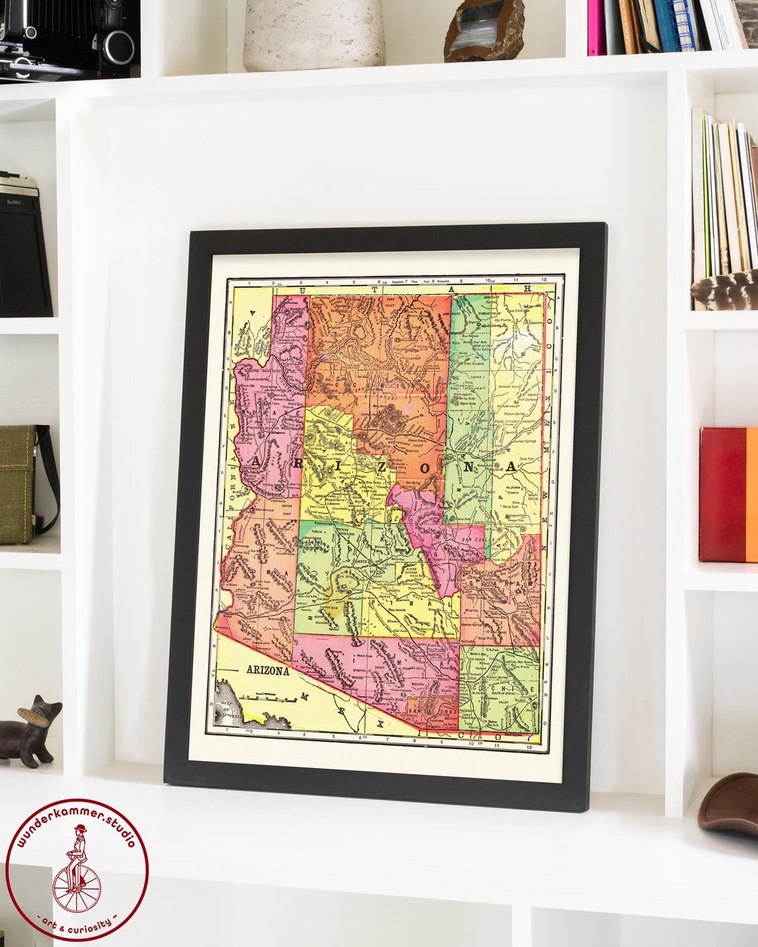 Arizona Map Print, Arizona Home Wall Art, Colorful State Map ...
