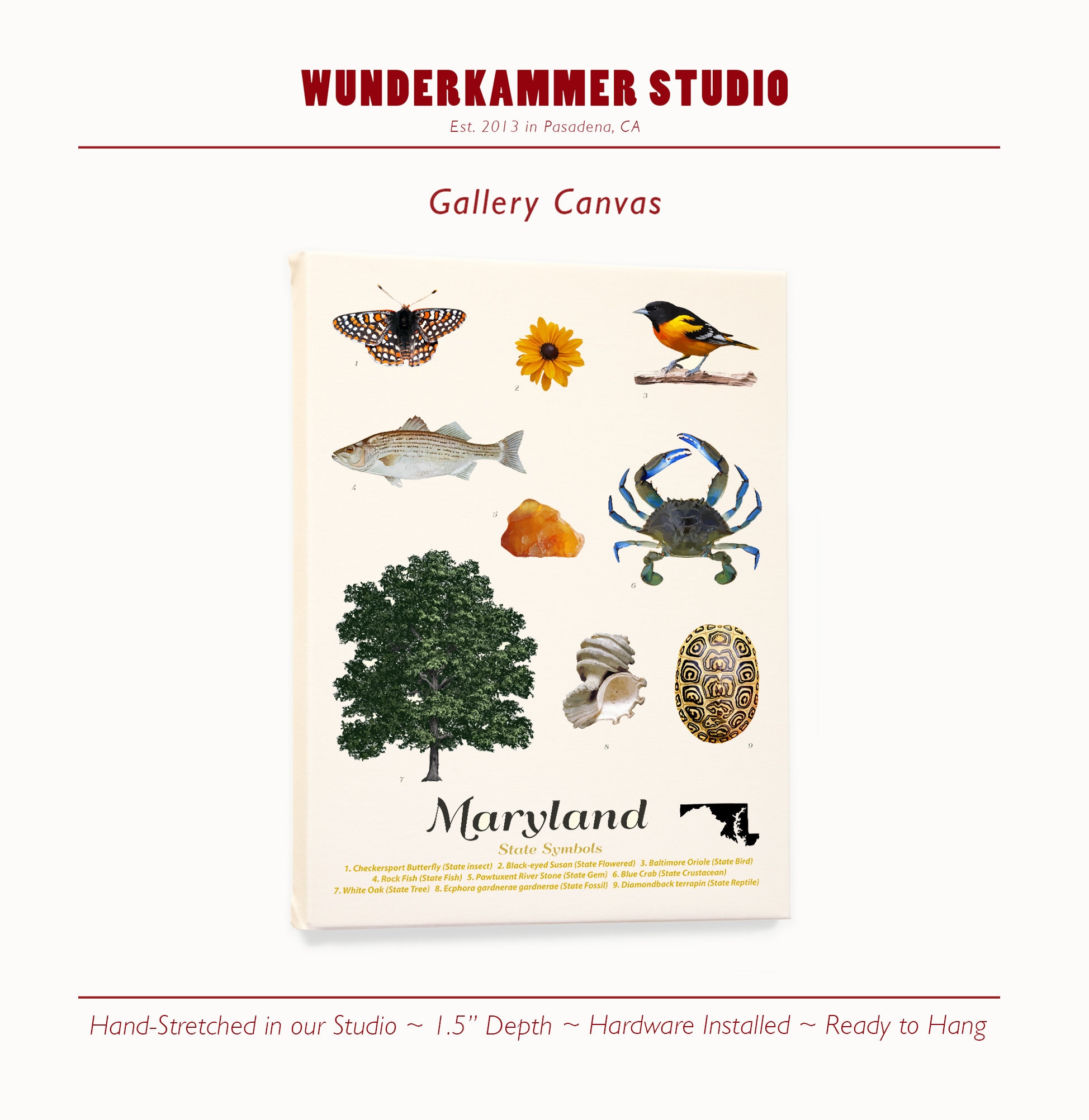 Maryland State Symbols Art Print: Typology Wall Decor - Etsy
