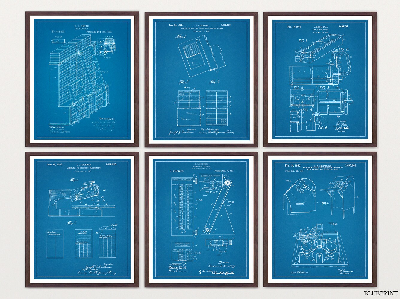 Inventions of the Library Library Patent Library Art | Etsy