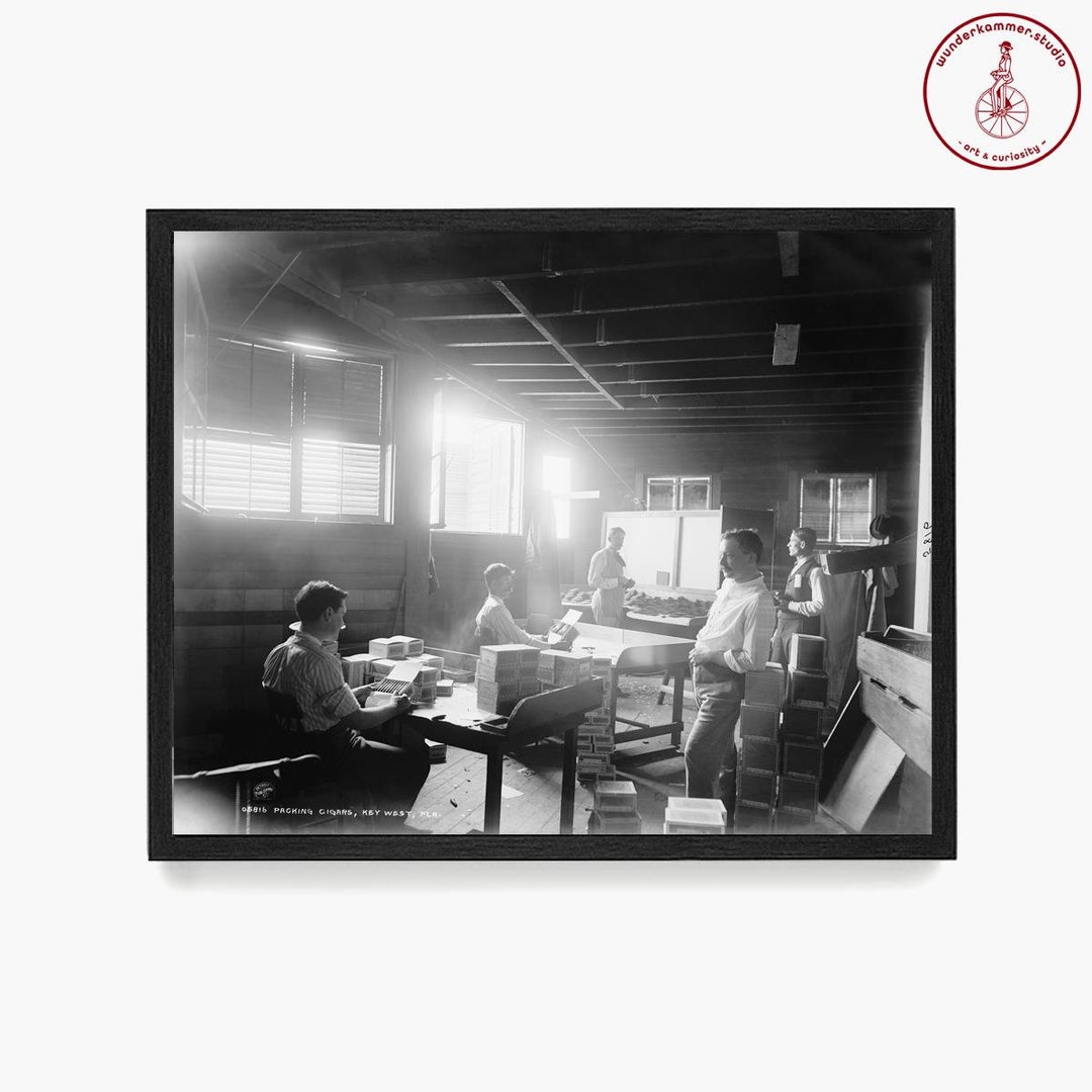 Vintage Cigar Factory Photograph – Key West Cigar Packing Black and ...