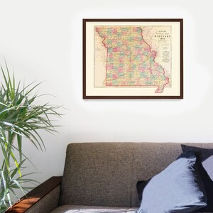 Missouri Map Wall Art Missouri Poster St Louis State Map - Etsy