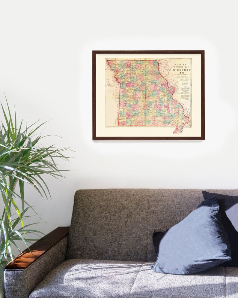 Missouri Map Wall Art Missouri Poster St Louis State Map - Etsy