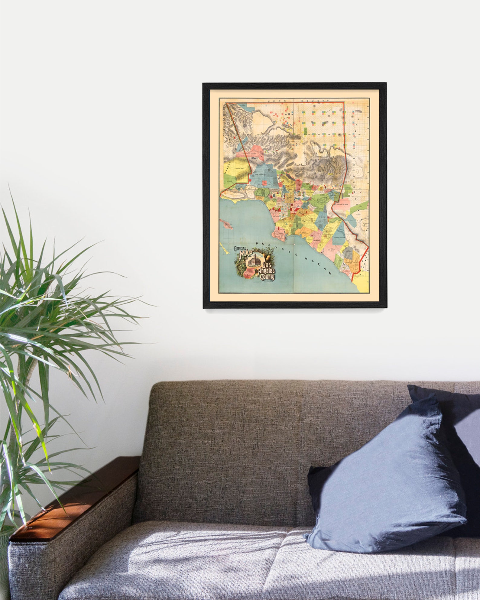 Los Angeles Map LA Map Art Map Decor California Map Los | Etsy