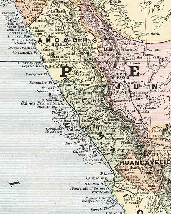 Mapa de Perú Mapa Antiguo Arte Peruano Cartel de Perú Perú - Etsy México