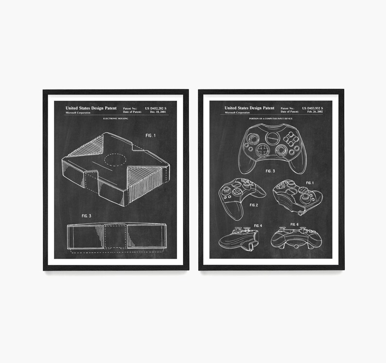 Video Game Patent Art Print: Console & Controller Set - Etsy