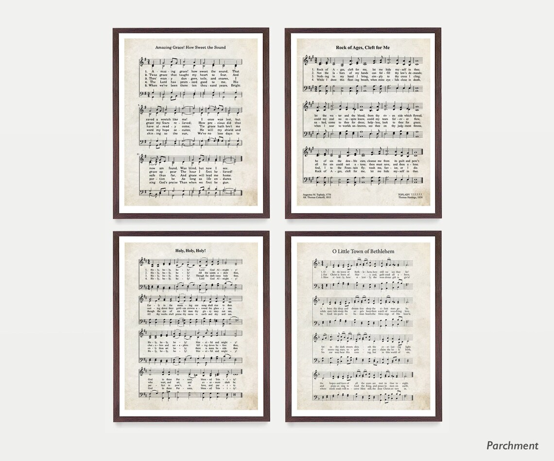 Hymnal Art Print Set Hymn Poster Music Decor Music Print - Etsy