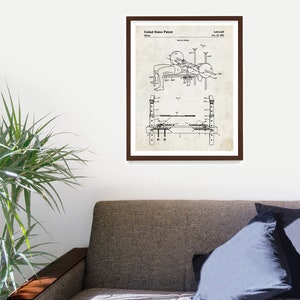 Bench Press Patent Print, Fitness Poster, Weight Lifting Poster, Gym ...