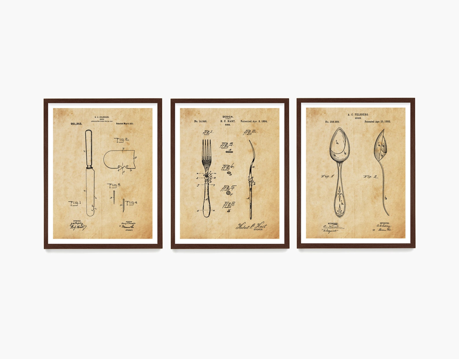 Silverware Patent Art Prints: Kitchen & Dining Room Decor - Etsy