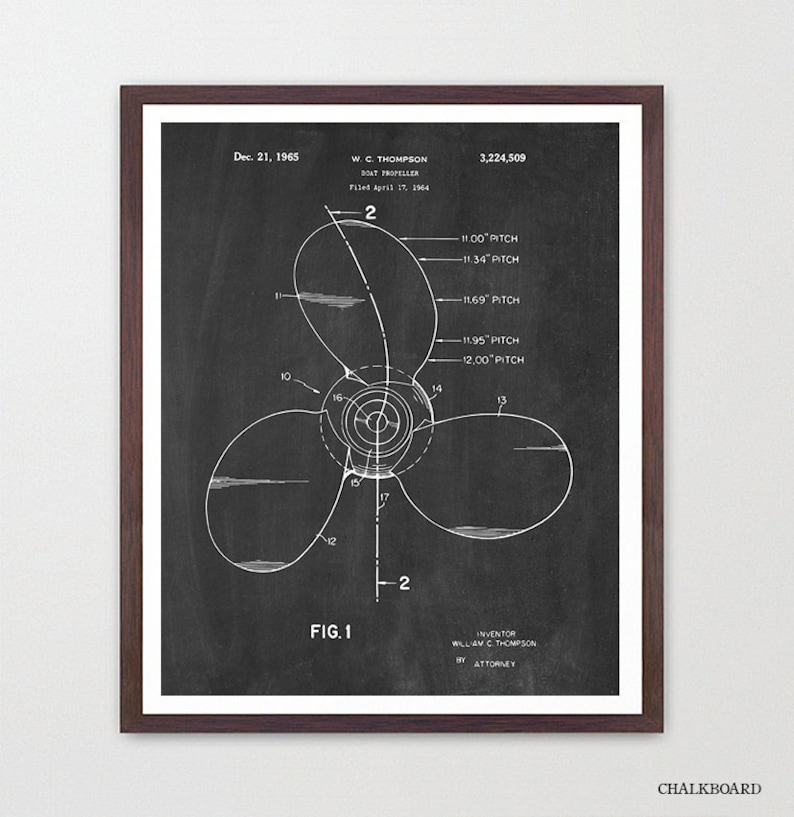 Boat Propeller Patent Boating Art Boat Art Boat Poster - Etsy