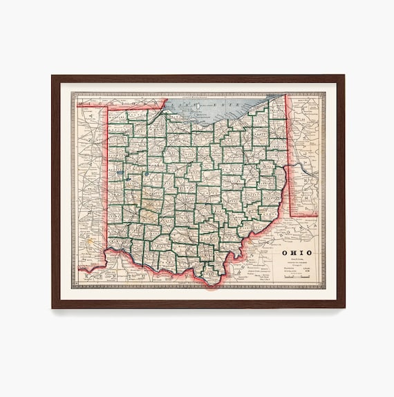 Ohio Map Wall Art Map Decor Ohio Home Decor Gift Ohio | Etsy
