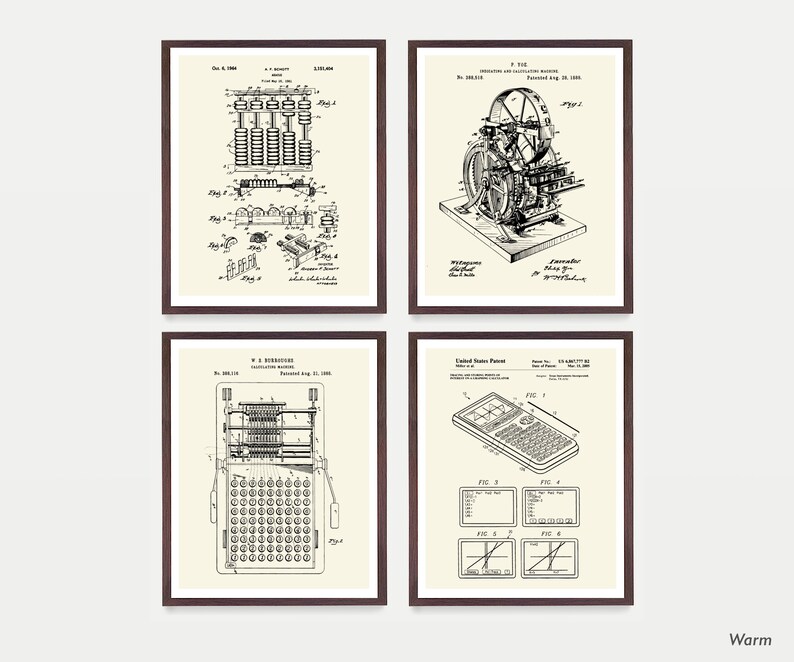 Evolution of the Calculator Patent Art Math Art Math | Etsy