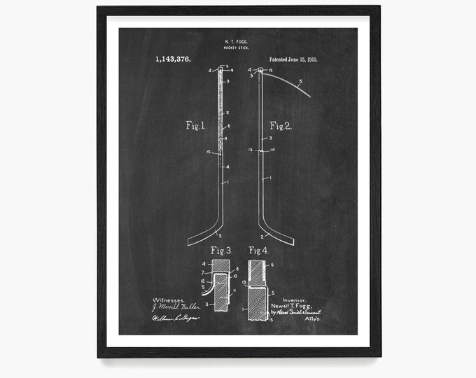 Hockey Stick Patent Print Evernden Hockey Stick Patent Hockey Patent ...