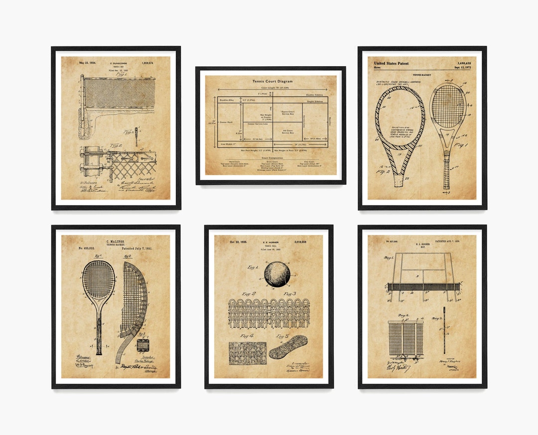 Tennis Patent Wall Art Tennis Poster Tennis Racket Patent - Etsy