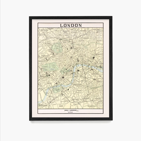 London Map Wall Art England Map Art Map Decor Vintage Map | Etsy