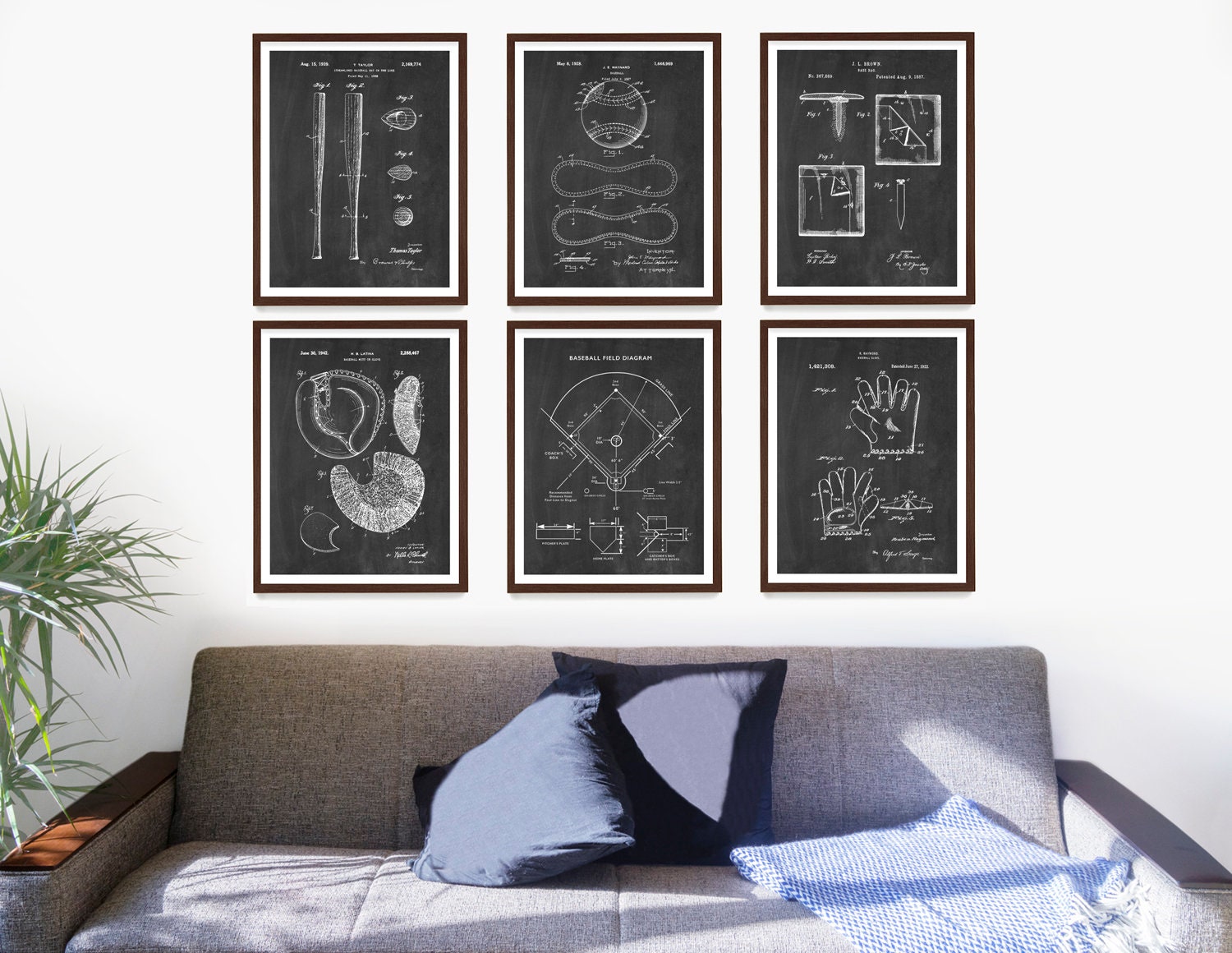 Baseball Gift Art Printable Download 1965 Indoor Baseball Base 8x10 ...