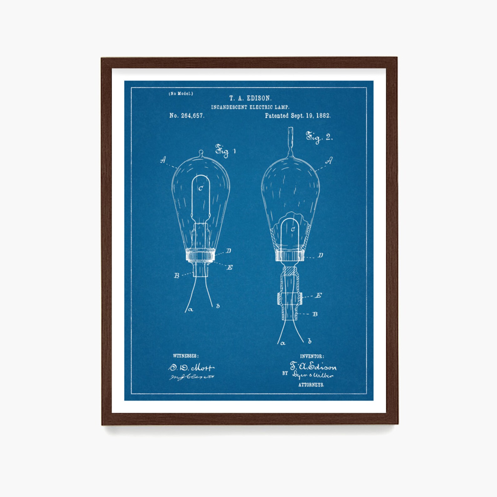 Light Bulb Patent Edison Patent Art Thomas Edison Invention | Etsy