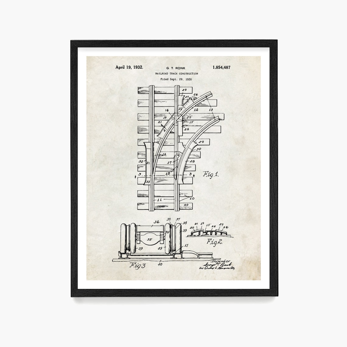 Train Tracks Patent Poster Railroad Patent Art Train Wall - Etsy