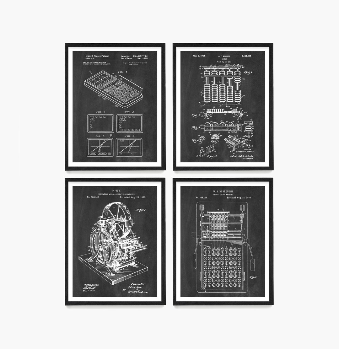 Evolution of the Calculator Patent Art Math Art Math Poster Classroom ...