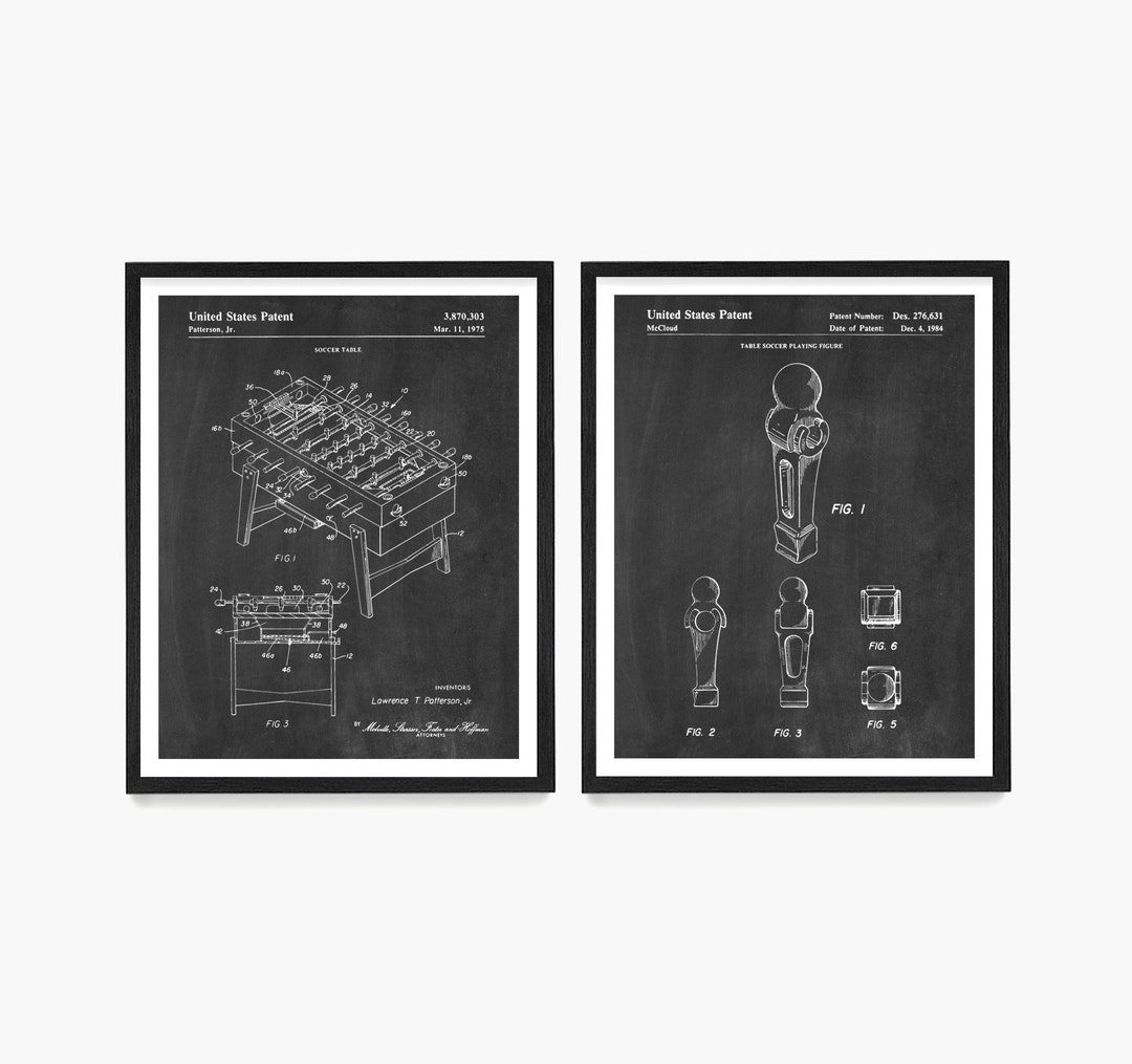 Foosball Patent Art Foosball Poster Foosball Art Foosball Wall Art ...