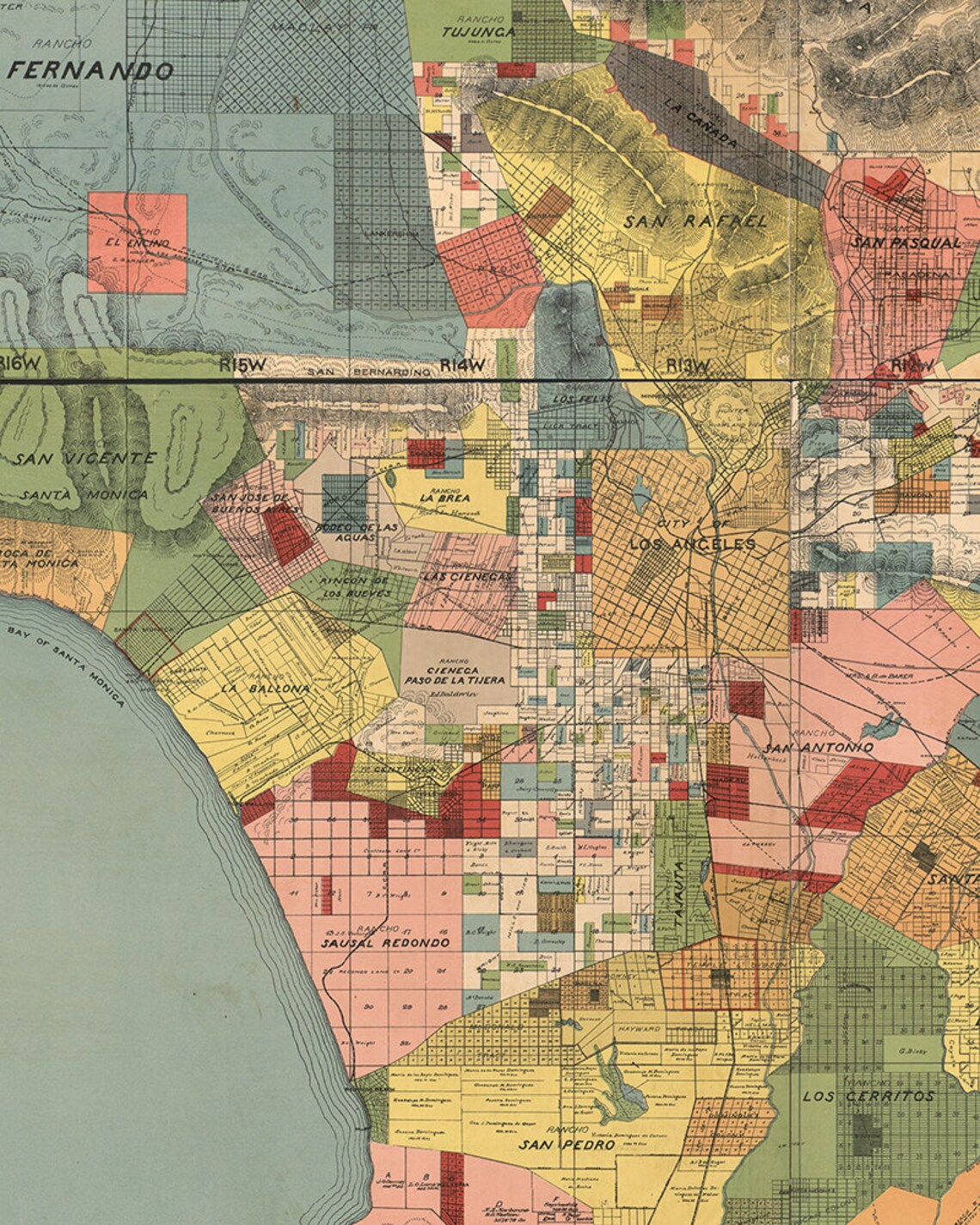 Los Angeles Map LA Map Art Map Decor California Map Los | Etsy