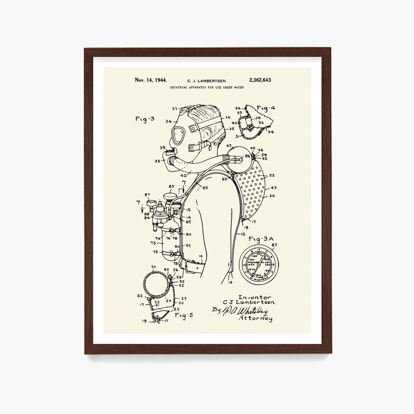 Scuba Diving Patent Scuba Wall Art Scuba Poster Scuba Gift | Etsy