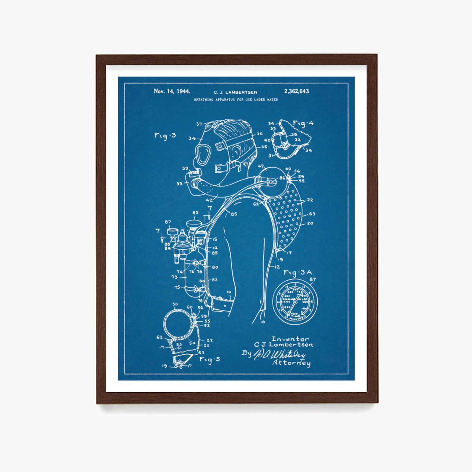 Scuba Diving Patent Scuba Wall Art Scuba Poster Scuba Gift | Etsy