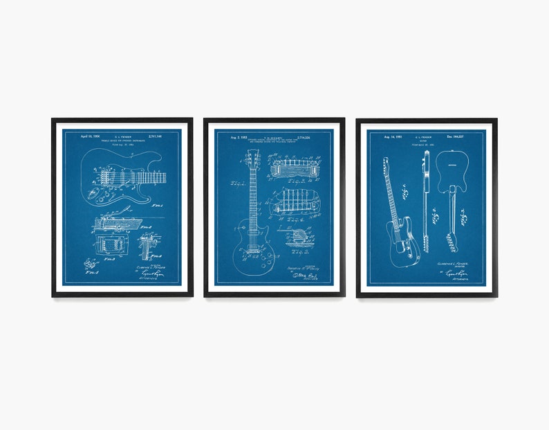 Guitar Patent Poster Guitar Gift Electric Guitar Patent | Etsy