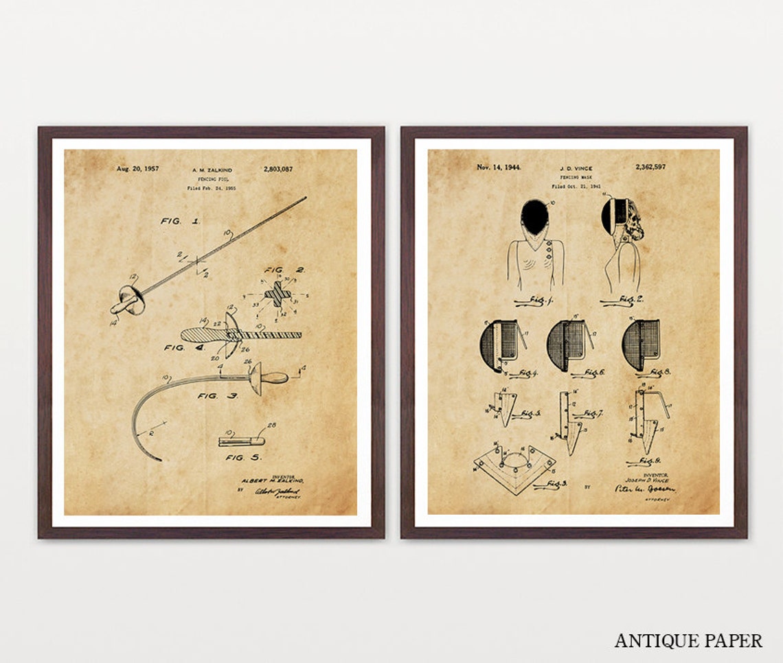 Fencing Patent Art Fencing Poster Fencing Wall Art | Etsy