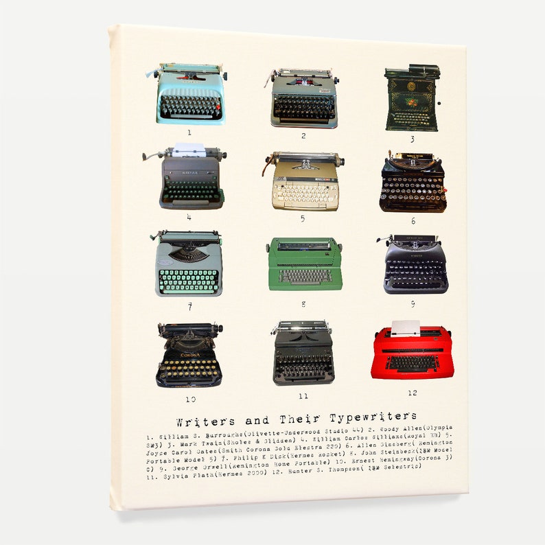 Writers and Their Typewriters Poster Literary Wall Art | Etsy
