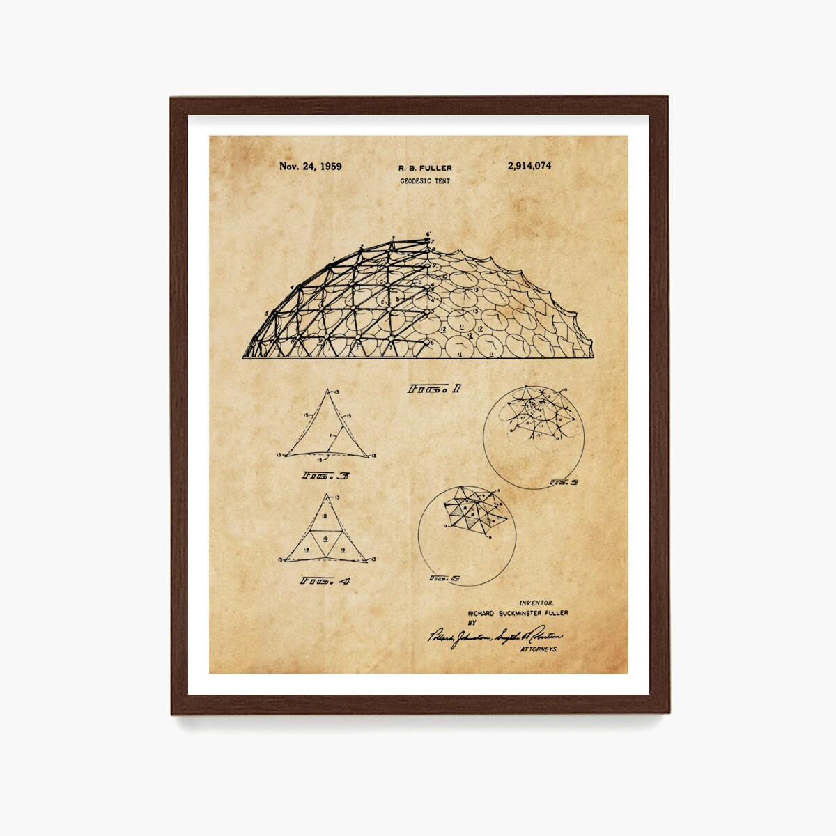 Art & Collectibles Minimalist Wall Art Buckminster Fuller Architecture ...