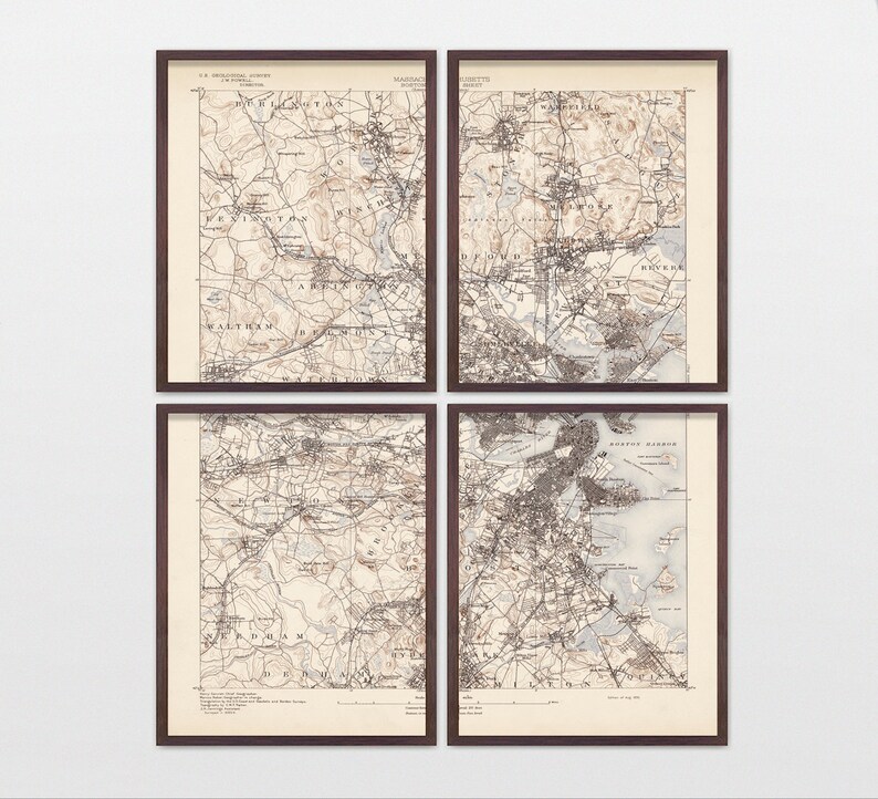 Boston Map Boston Poster Boston Wall Art City Map Home - Etsy