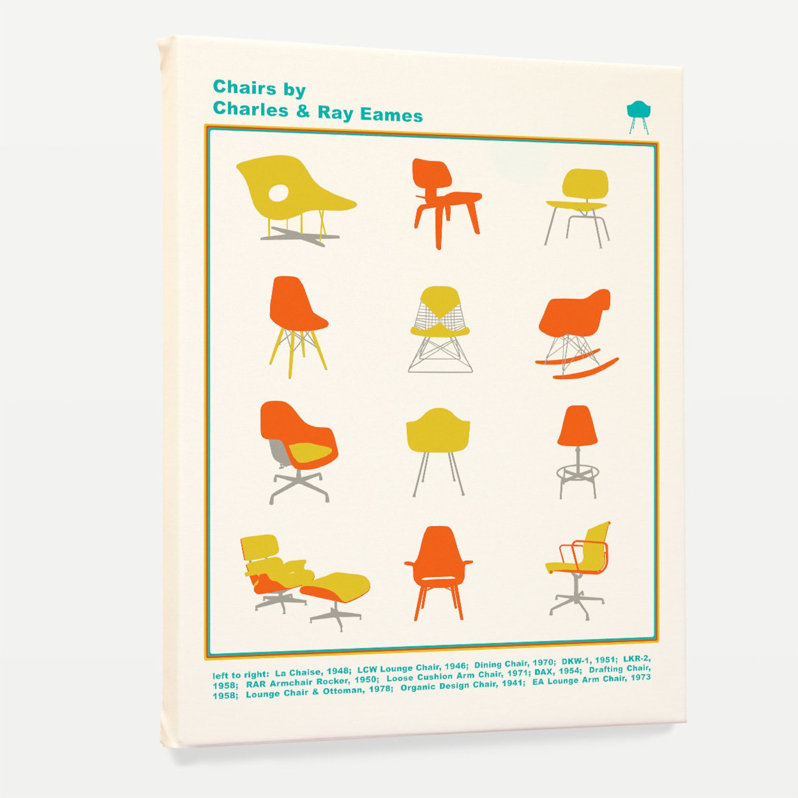 Chair Typology Poster, Mid Century Wall Art, Mid Century Poster, Chair ...