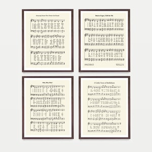Hymnal Art Print Set, Hymn Poster, Music Decor, Music Print, Hymnal ...