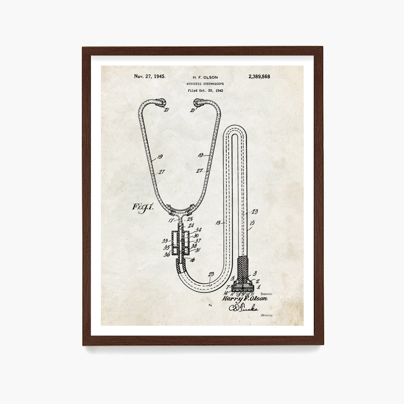 Stethoscope Patent Poster Doctor Office Wall Art Physician | Etsy