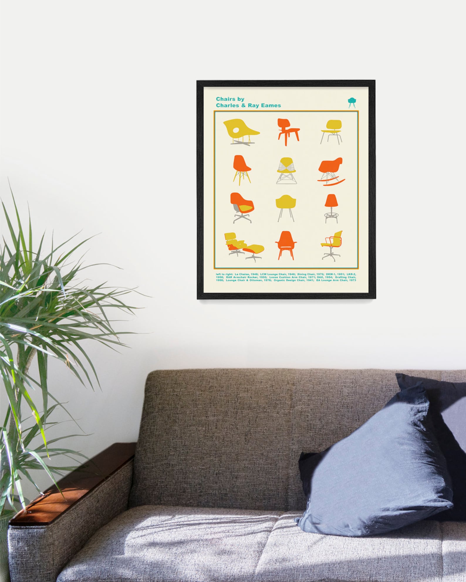 Chair Typology Poster, Mid Century Wall Art, Mid Century Poster, Chair ...