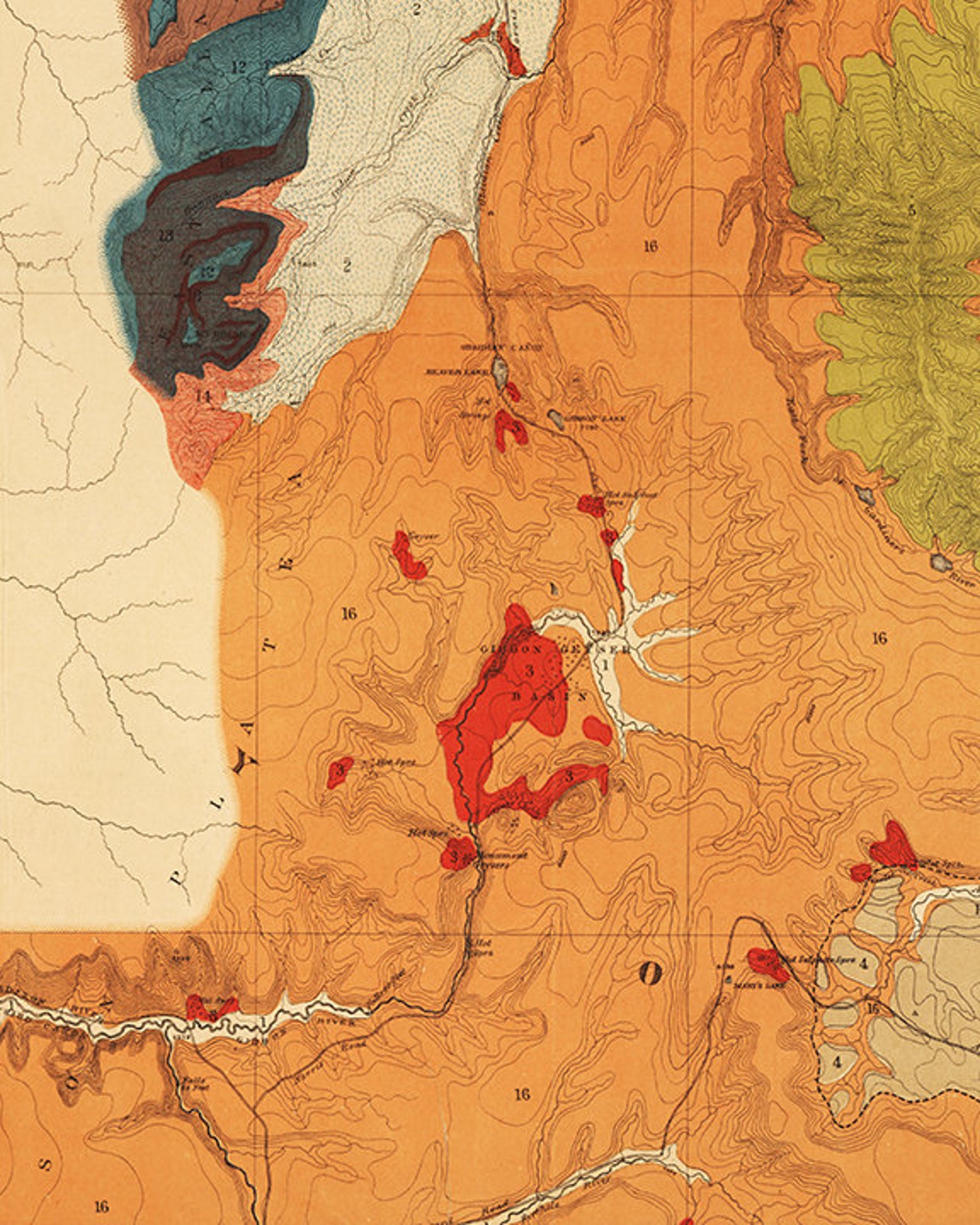 Yellowstone National Park Map Antique Map Archival - Etsy