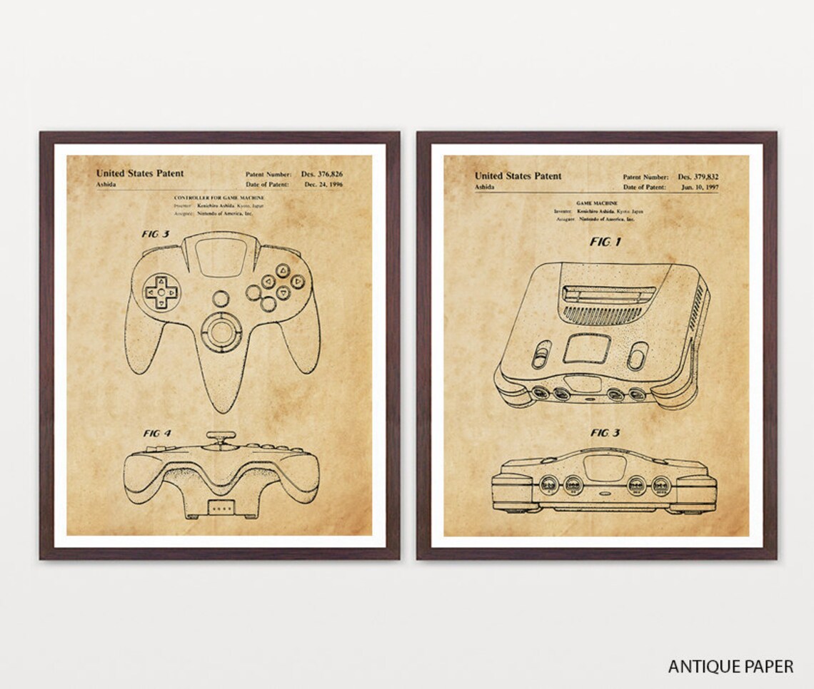 Video Game Patent Poster Video Game Wall Art Gamer Gift E - Etsy