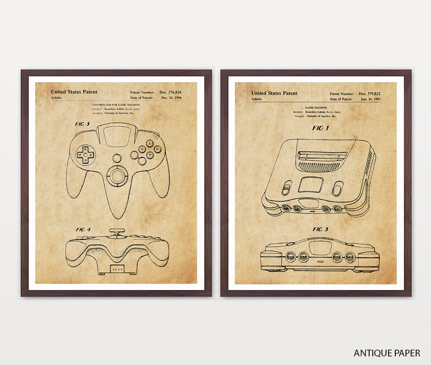 Video Game Patent Poster Video Game Wall Art Gamer Gift E | Etsy
