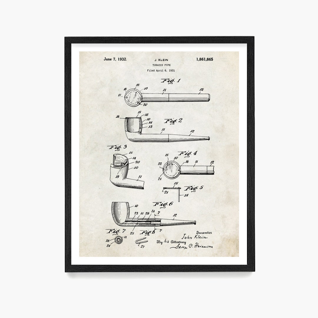 Pipe Patent Wall Art, Pipe Poster, Vintage Pipe, Pipe Gift, Tobacco ...