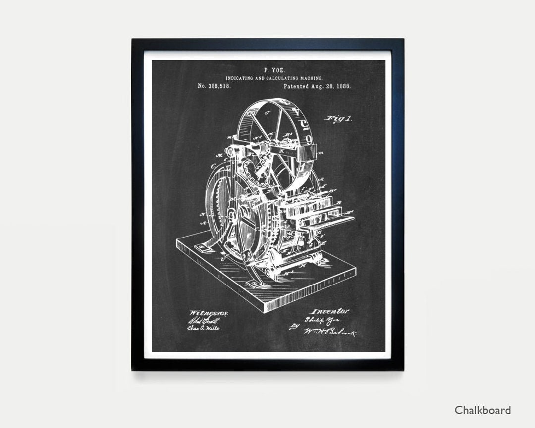 Calculator Patent Art, Math Classroom Poster, Mathlete Gift, Math ...