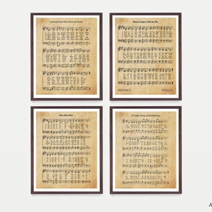 Hymnal Art Print Set, Hymn Poster, Music Decor, Music Print, Hymnal ...