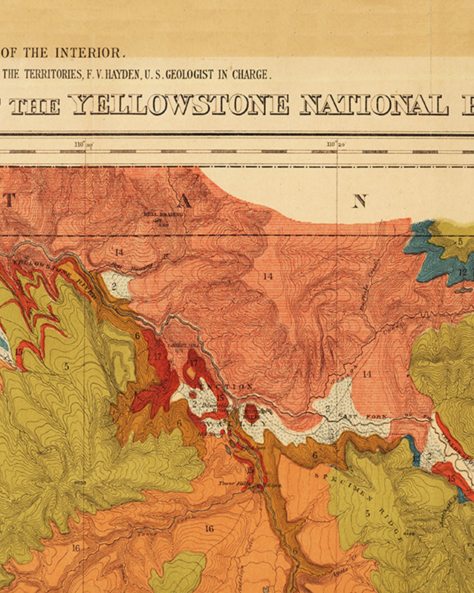 Yellowstone National Park Map Antique Map Archival - Etsy