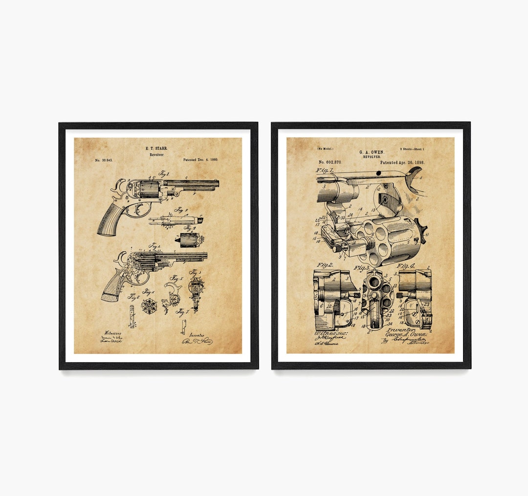 Revolver Patent Set Gun Patent Patent Print Handgun Patent Gun Art Gun ...