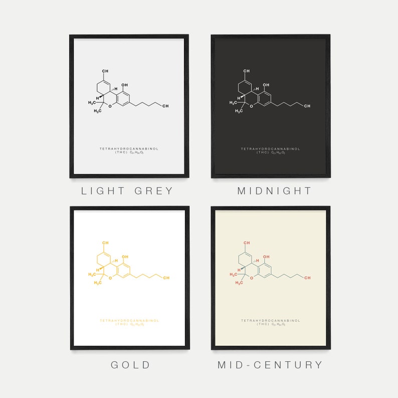 Cannabis Poster THC Molecule Poster THC Art Molecule Art - Etsy