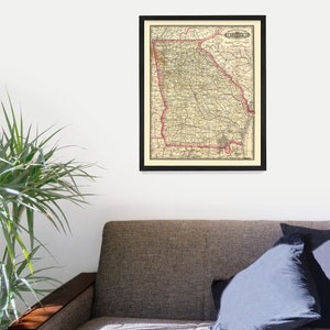 Georgia Map, GA Map Art, Map Decor, State Map, Georgia Art, Georgia ...