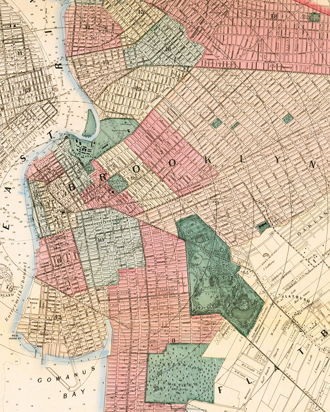 Brooklyn Map Brooklyn Map Art Map Decor New York Map | Etsy