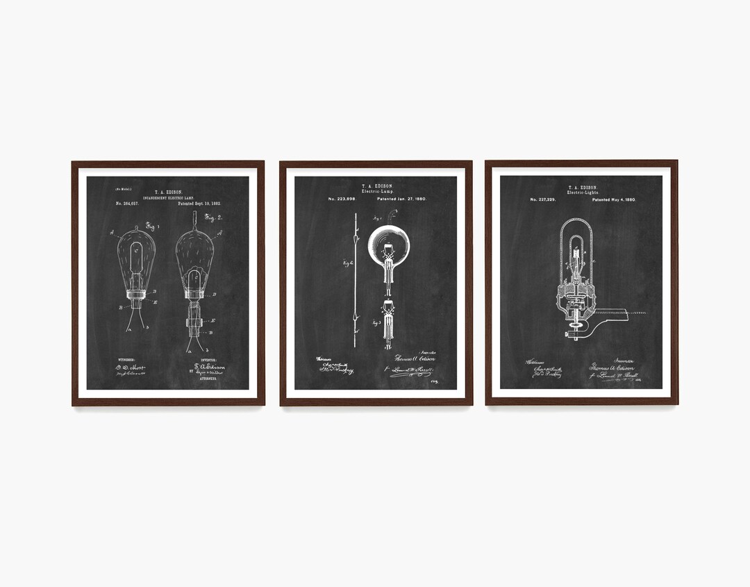 Light Bulb Patent, Edison Patent Art, Thomas Edison Invention ...