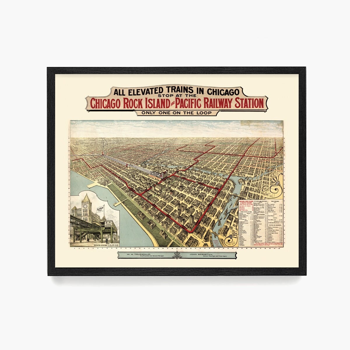 Chicago Elevated Train Map Chicago Poster Chicago Wall Art | Etsy