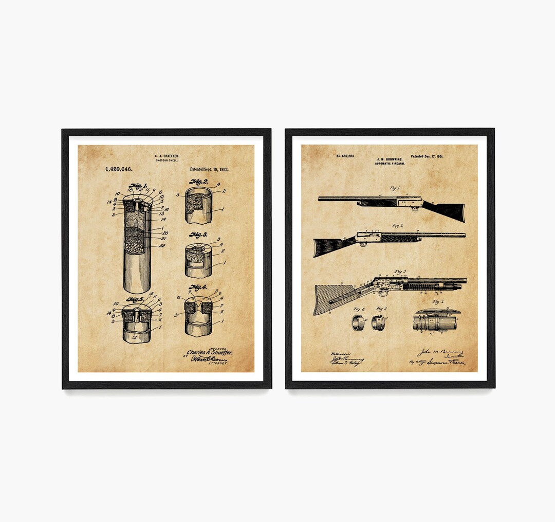 Shotgun Patent Poster Wall Art Shotgun Shell Patent Gun Home - Etsy